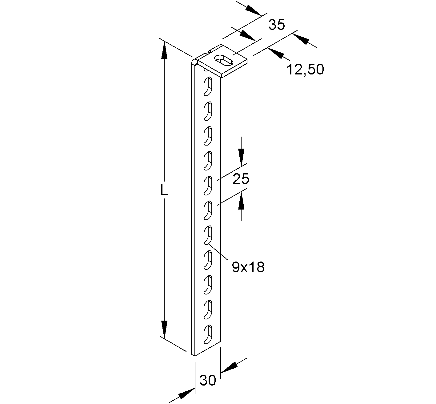 Hängestiel ST 300mm Hutschiene | 4841477