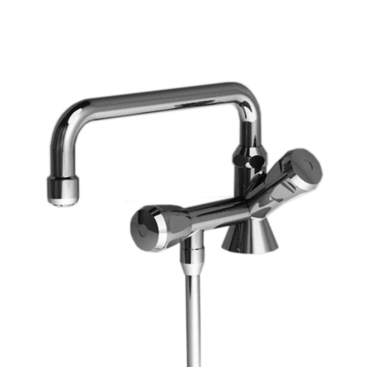 KWC Spültisch-Standventil Kuri Ausladung 200 mm, verchromt, Schwenkauslauf, 1 Unterspülrohr ...