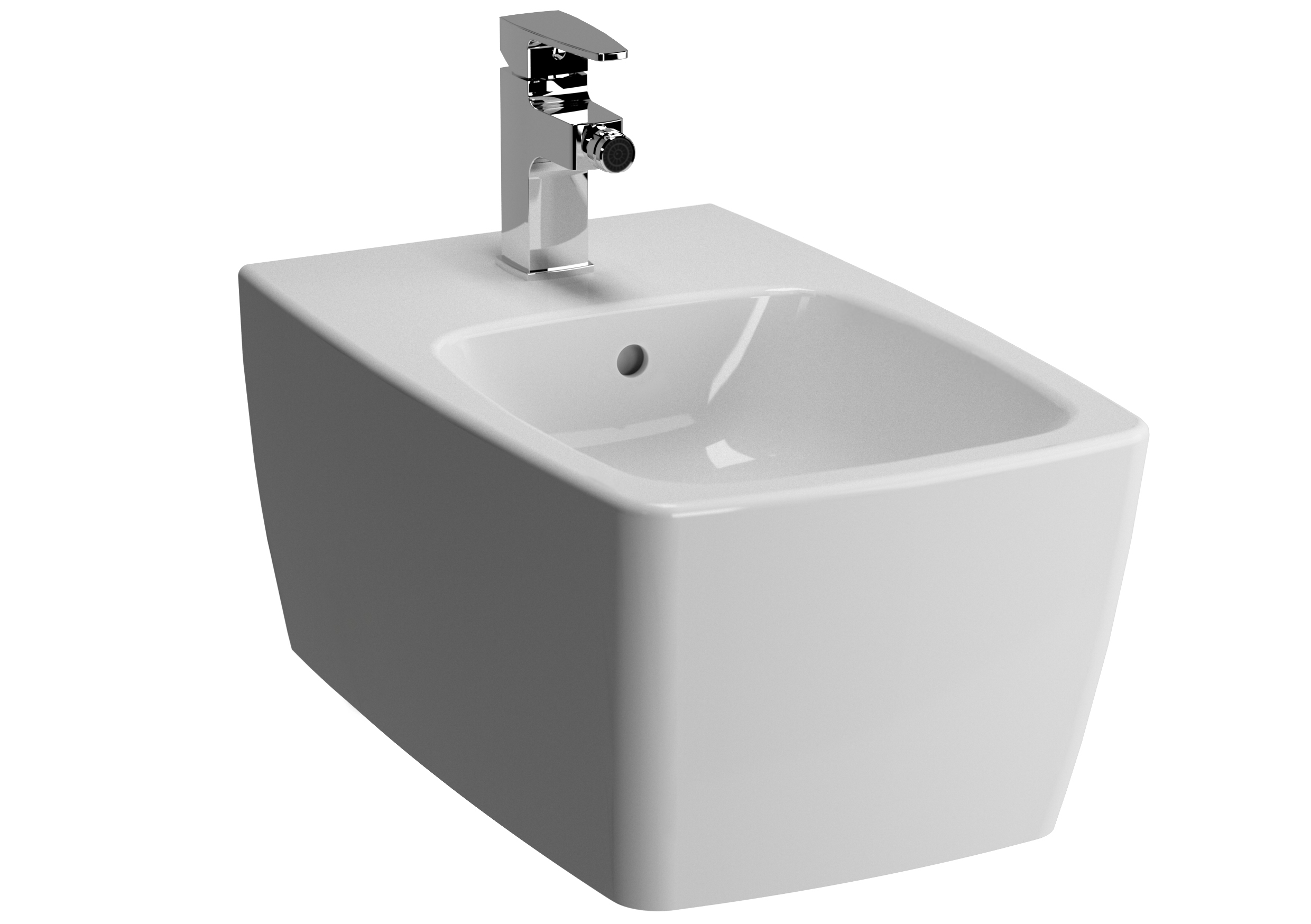 VitrA Bad Wand-Bidet Metropole 36x56cm, mit Überlauf, 1 Hahnloch mittig ...
