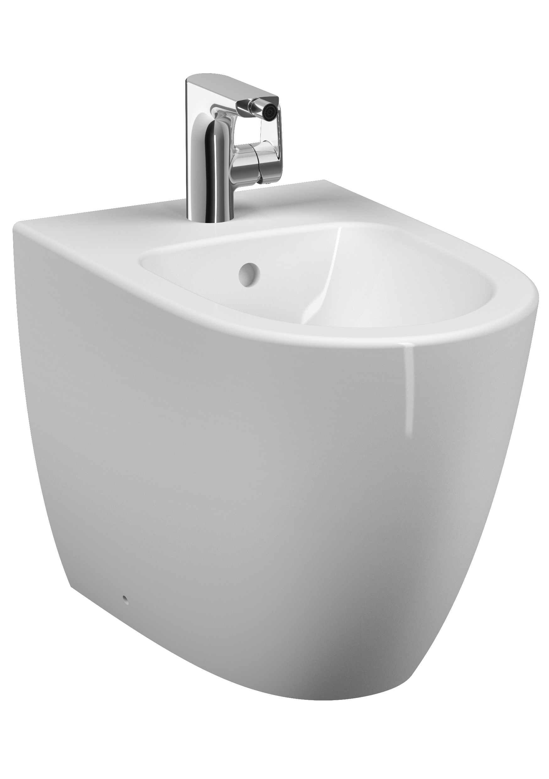 VitrA Bad Stand-Bidet Sento 36,5x54x40cm, mit Überlauf, 1 Hahnloch ...