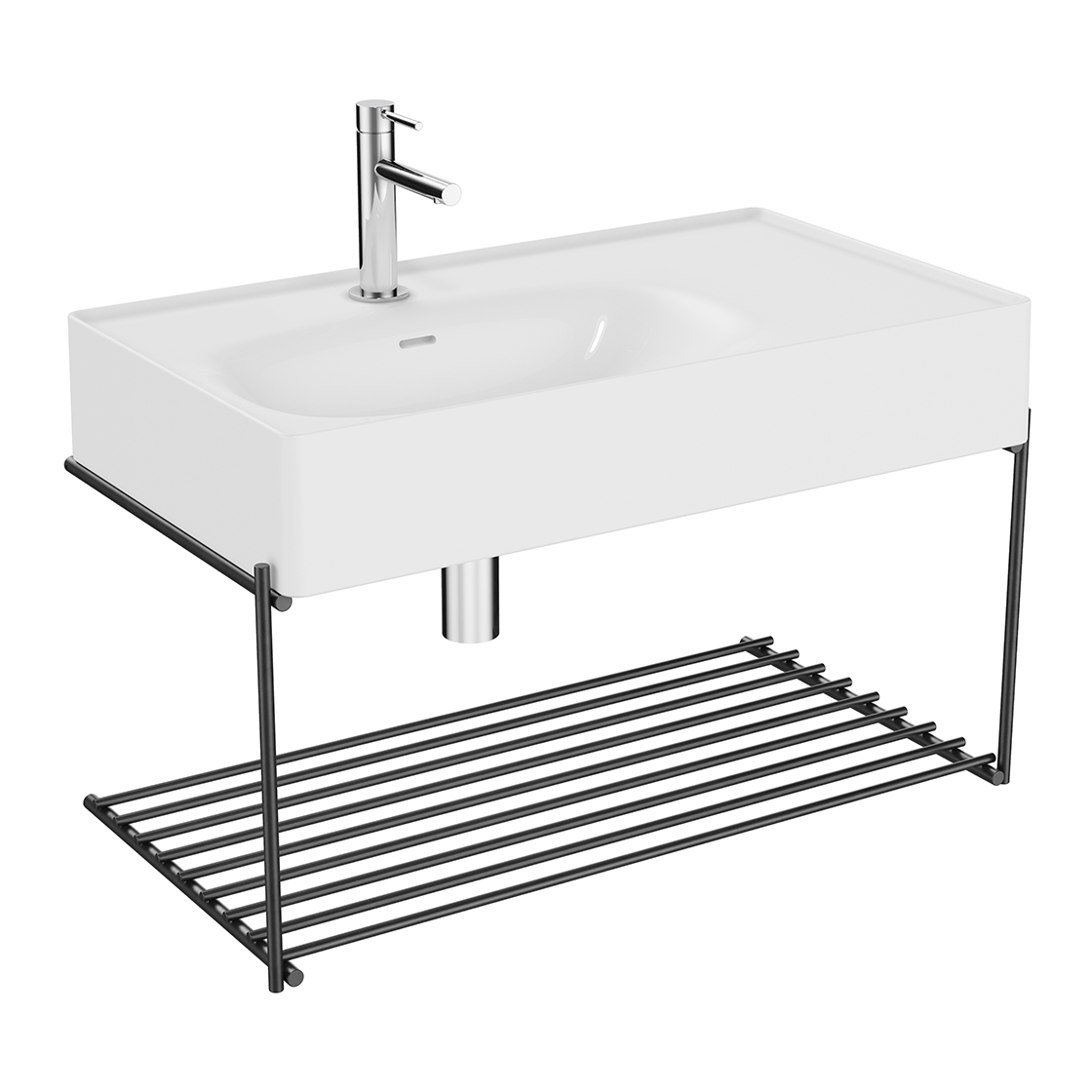 VitrA Bad Waschtisch-Set Equal mit Waschtisch asymmetrisch 80 cm, weiß ...