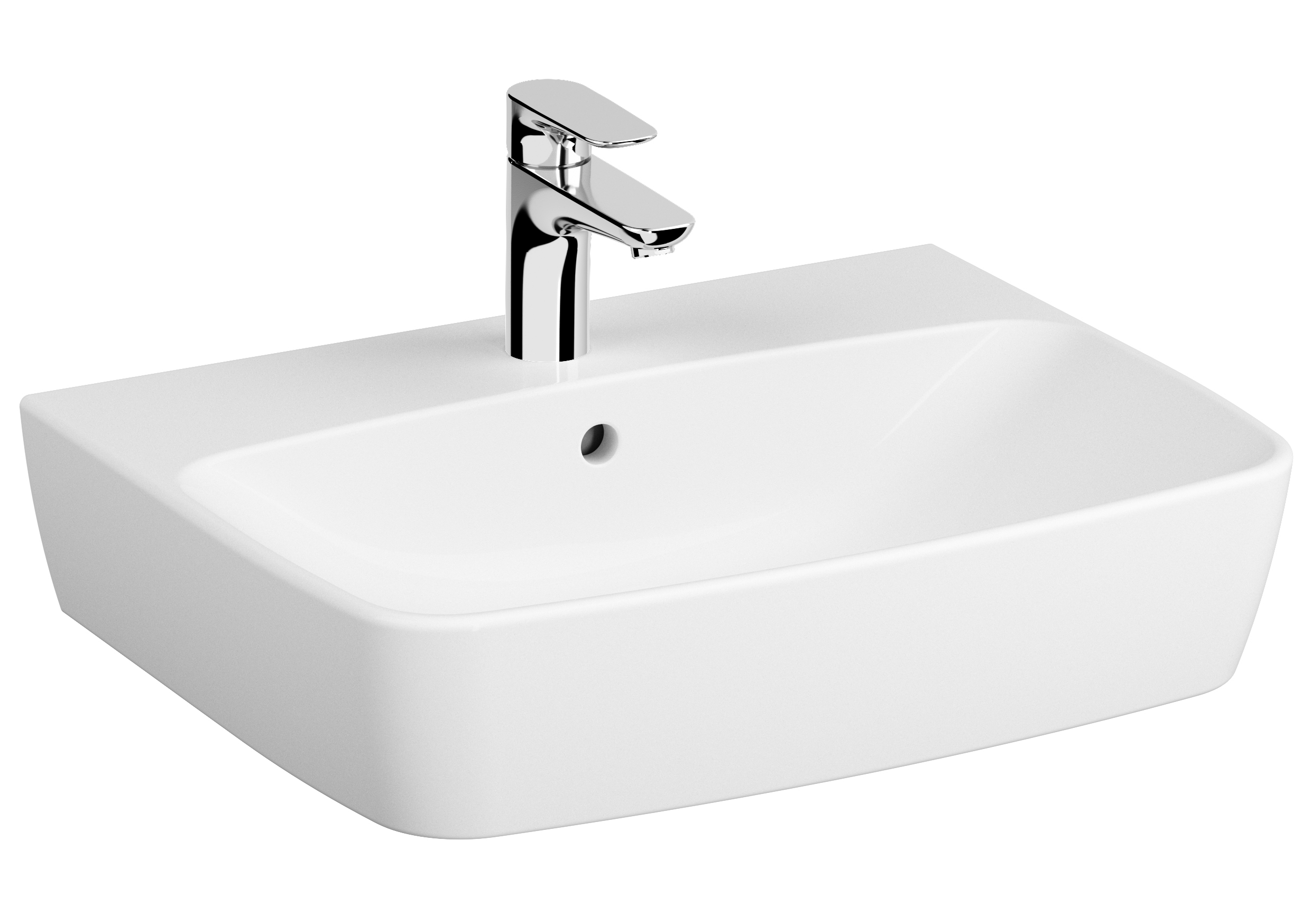 VitrA Bad Waschtisch Shift 60 x 46 cm, weiß hochglanz, mit Überlauf, 1 ...