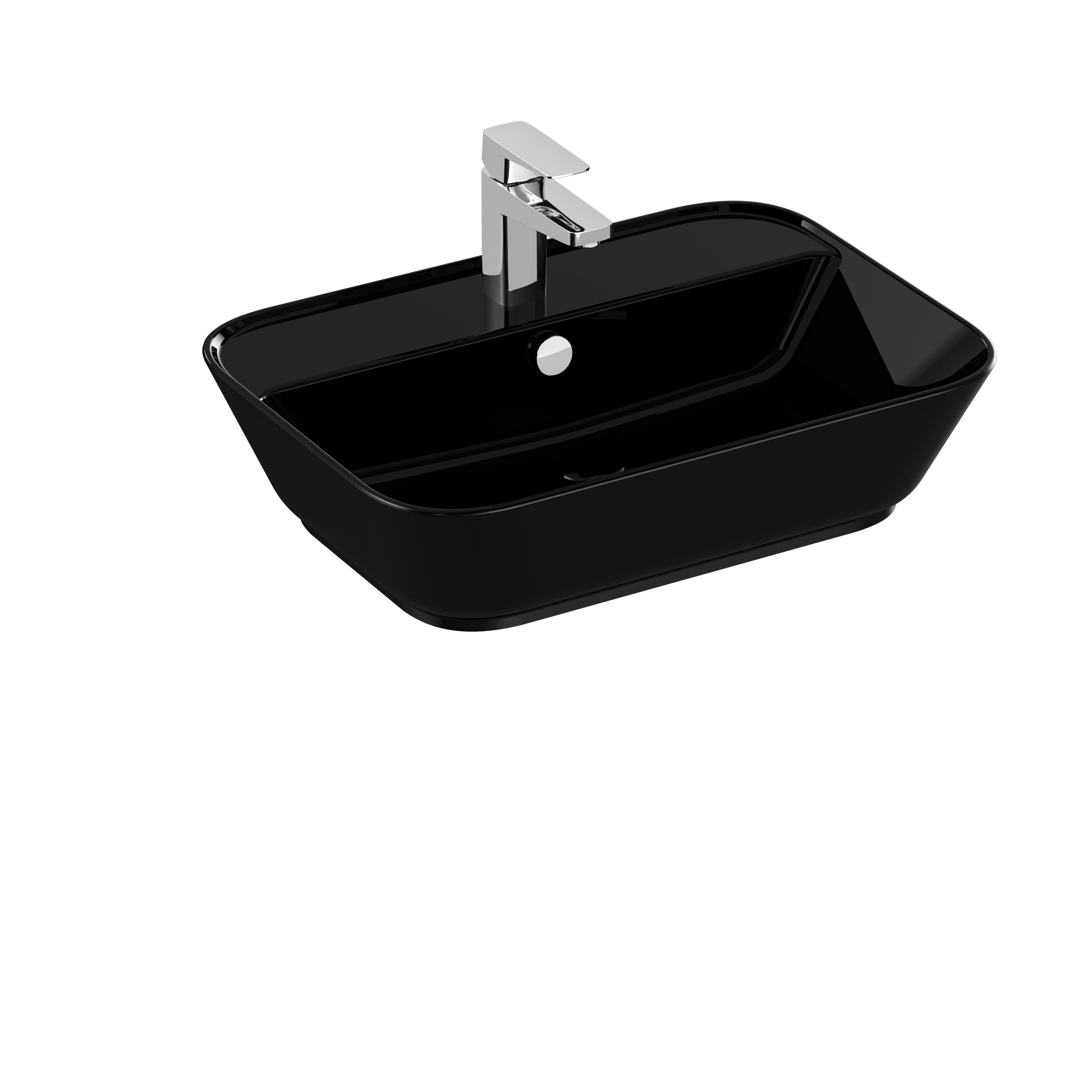 VitrA Bad Aufsatzwaschtisch Geo Options 59,5x42,5x15cm, rechteckig, 1 ...